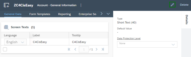 C4CIsEasy - SAP C4C Adaption Customer Extension fields