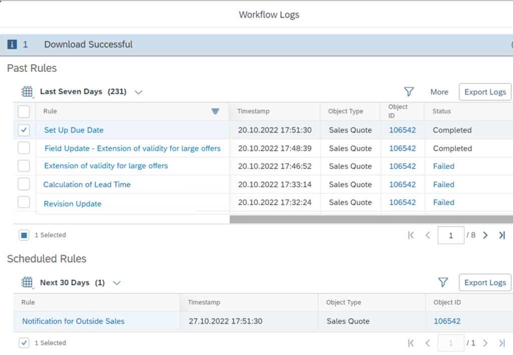 SAP Sales Cloud - C4C Is Easy - Logs and Settings in Workflow Rules OWL