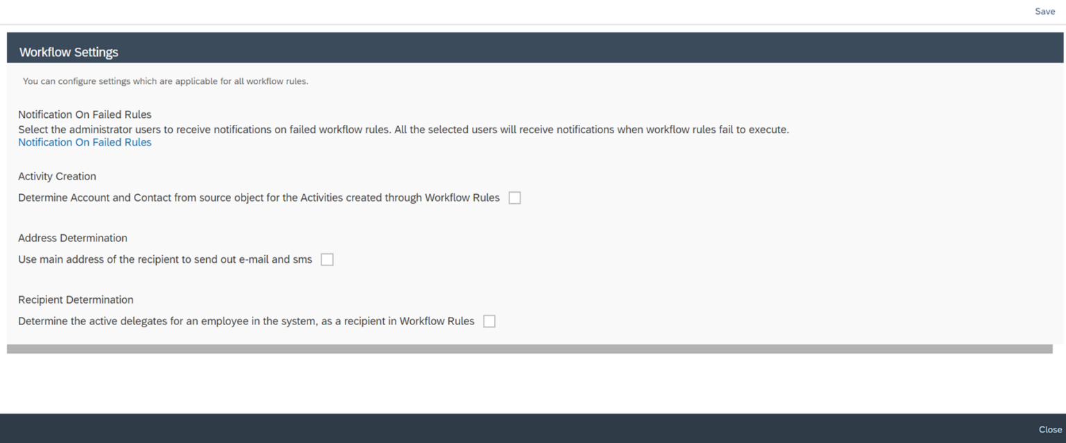 SAP Sales Cloud - C4C Is Easy - Logs and Settings in Workflow Rules OWL