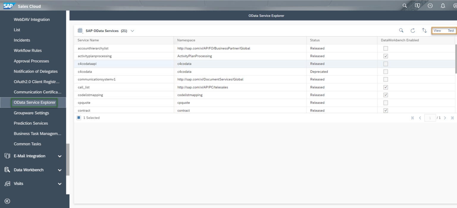 SAP Sales Cloud - C4C Is Easy - OData Service Explorer